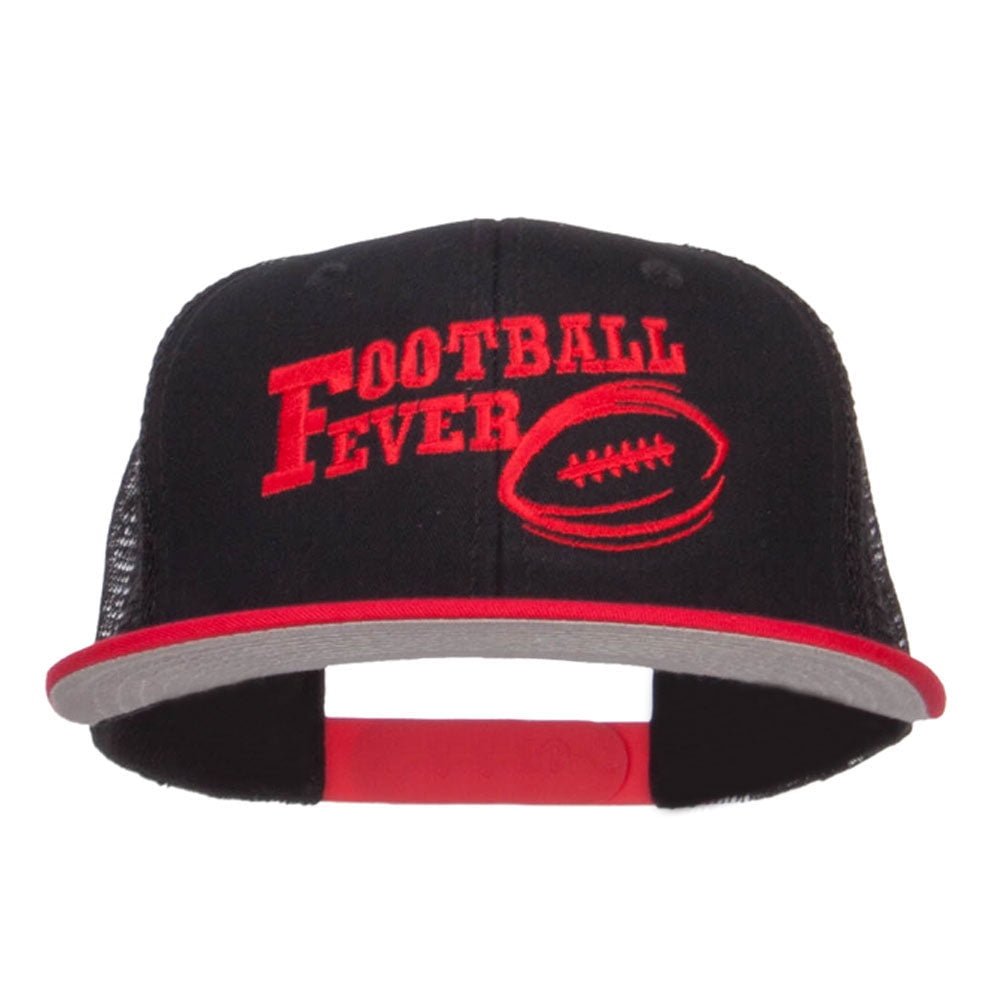 Football Fever Embroidered Mesh Snapback Cap - Red Black OSFM - Walmart.com