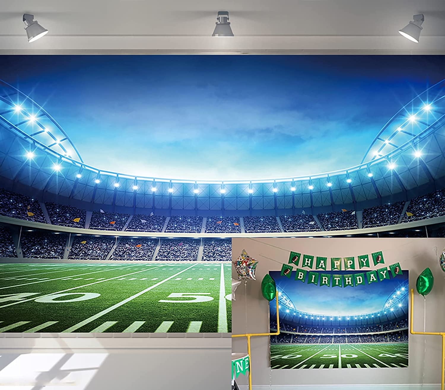 Football Field Backdrop American Football Field AuditoriumLight Rugby ...