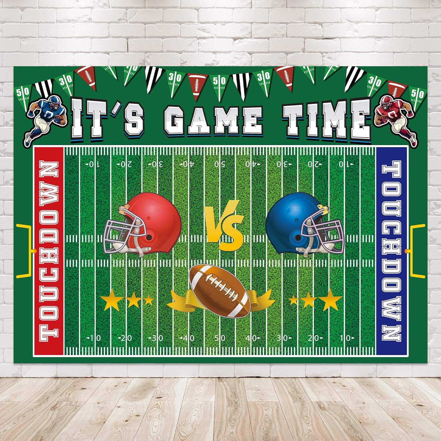 Football Field Backdrop Photography Kids It's Game Time Sports Theme ...