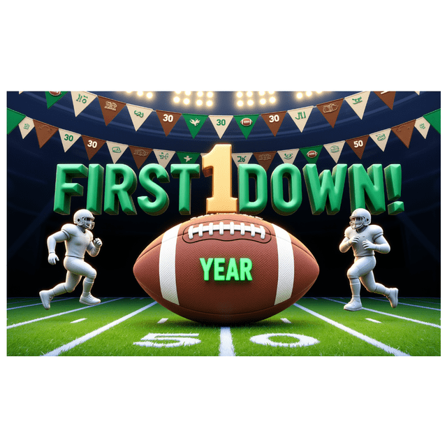 Football Field Birthday Banner Sports Design Touchdown Celebration for ...
