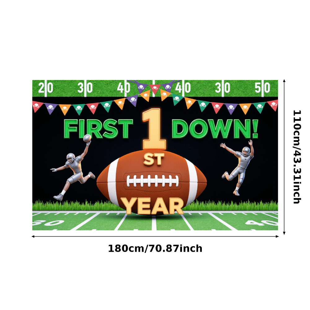 Football Field Birthday Banner Sports Design Touchdown Celebration for ...