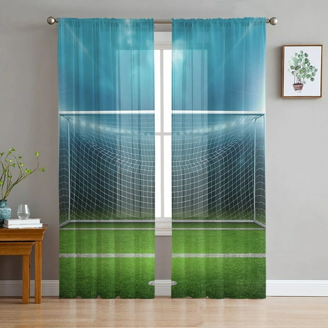 Football Field Goal Modern Tulle Curtains for Living Room Bedroom Home ...