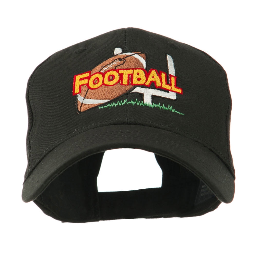 Football Field Goal Post and Ball Embroidered Cap - Black OSFM ...