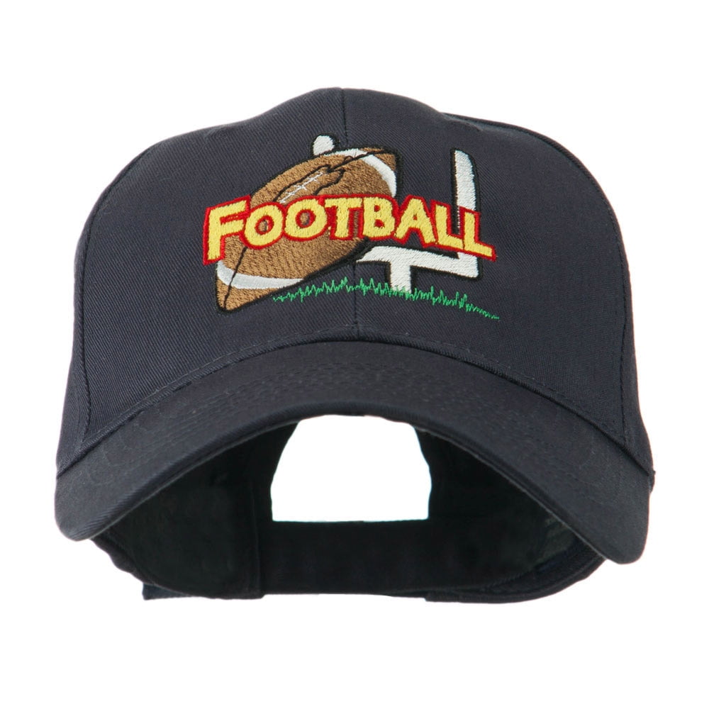 Football Field Goal Post and Ball Embroidered Cap - Navy OSFM - Walmart.com