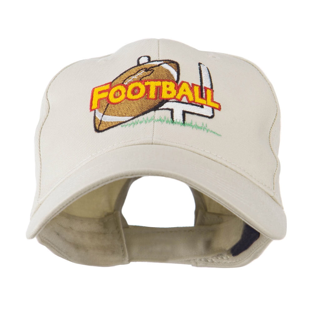 Football Field Goal Post and Ball Embroidered Cap - Stone OSFM ...