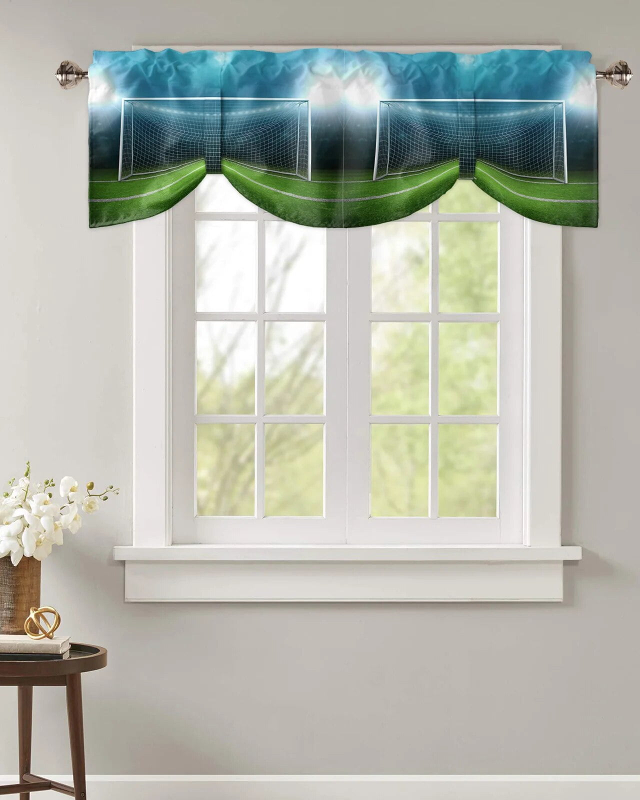 Football Field Goal Window Curtain Bedroom Roman Curtain Adjustable Tie ...