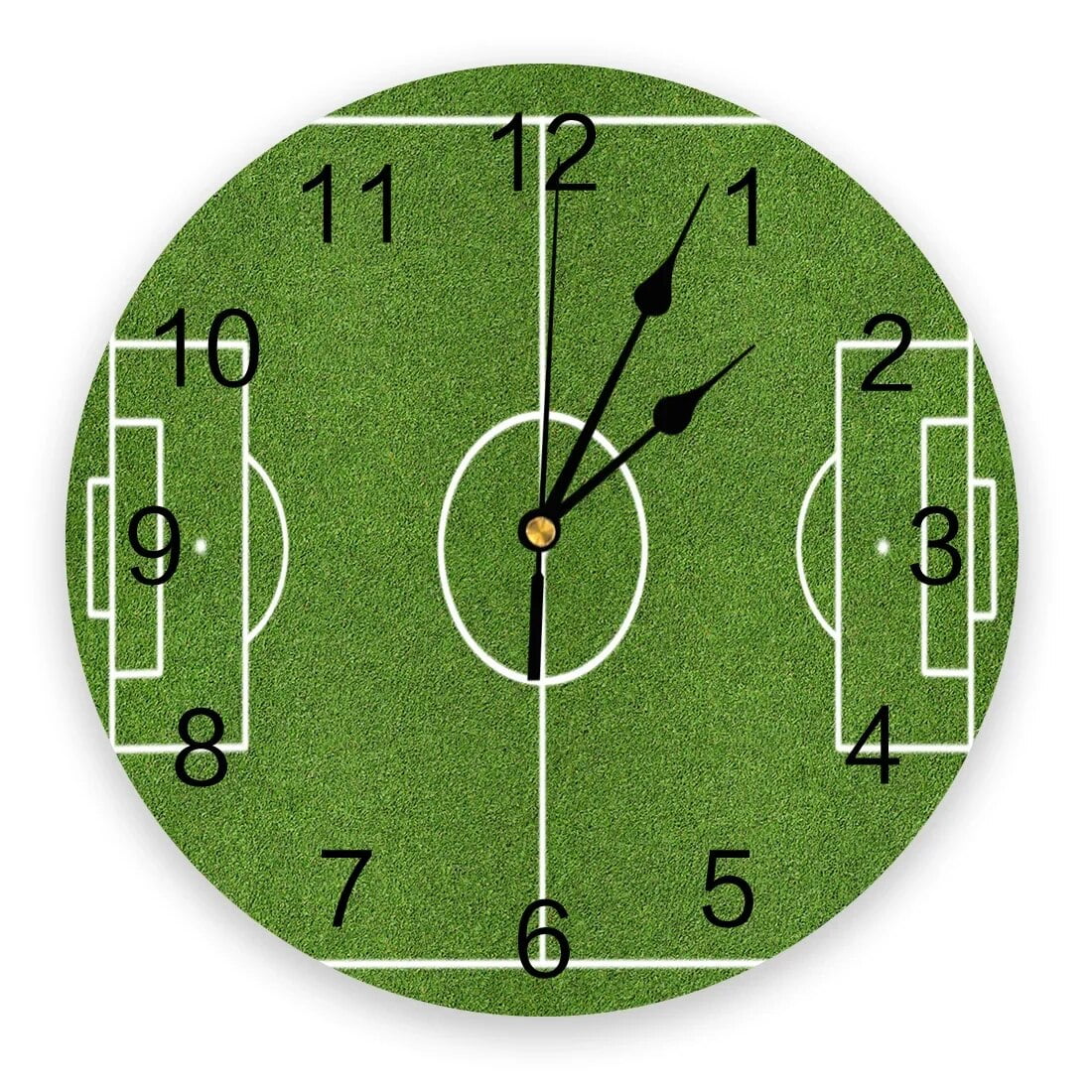 Football Field Grass Clock Living Room Home Decor Large Round Wall ...