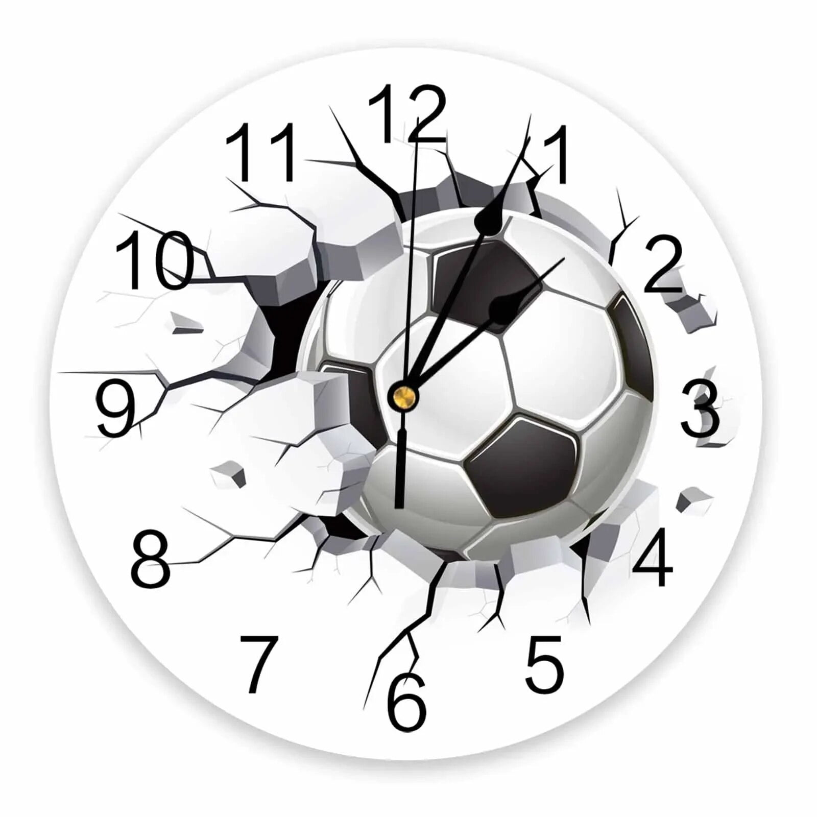 Football Field Grass Clock Living Room Home Decor Large Round Wall ...