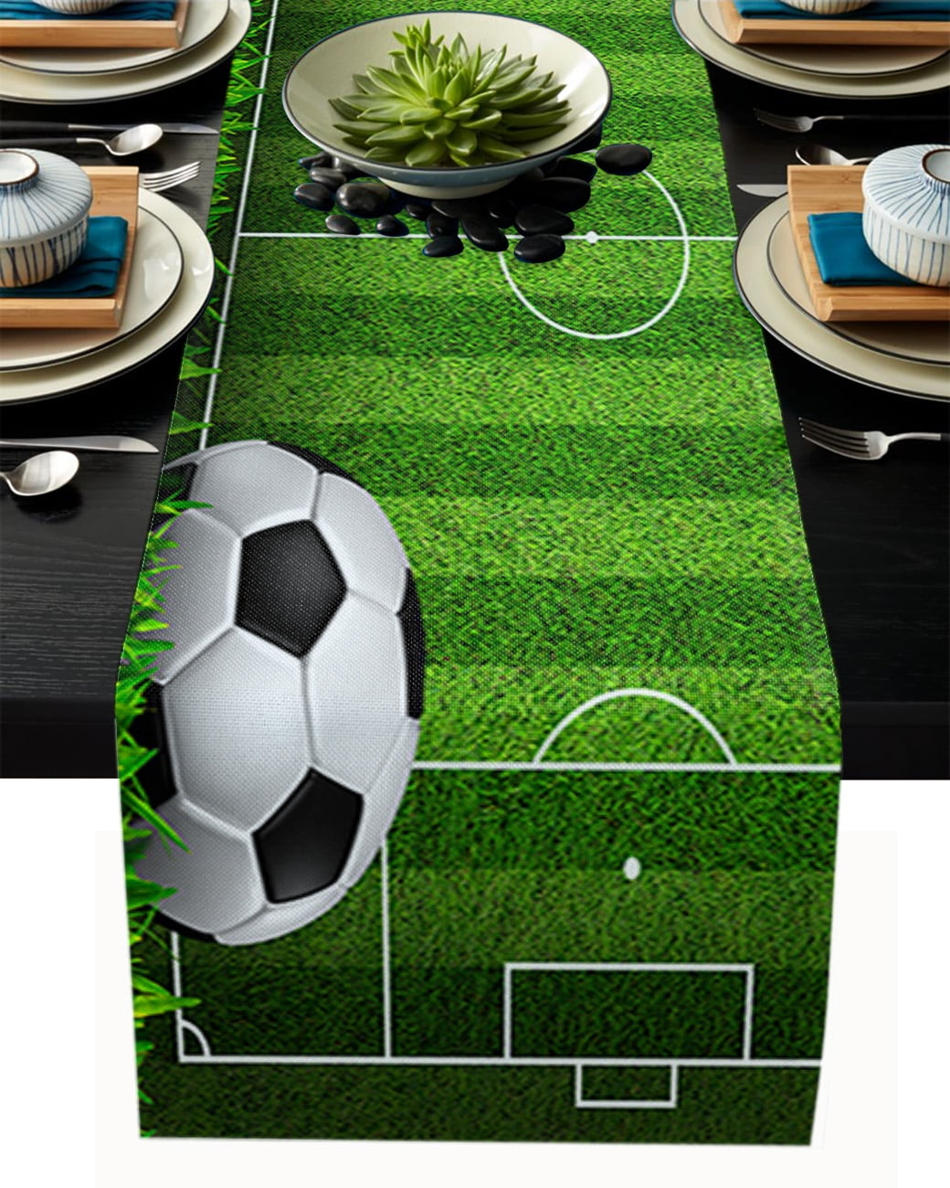 Football Field Lawn Game Table Runner Wedding ration Rectangular Dining ...