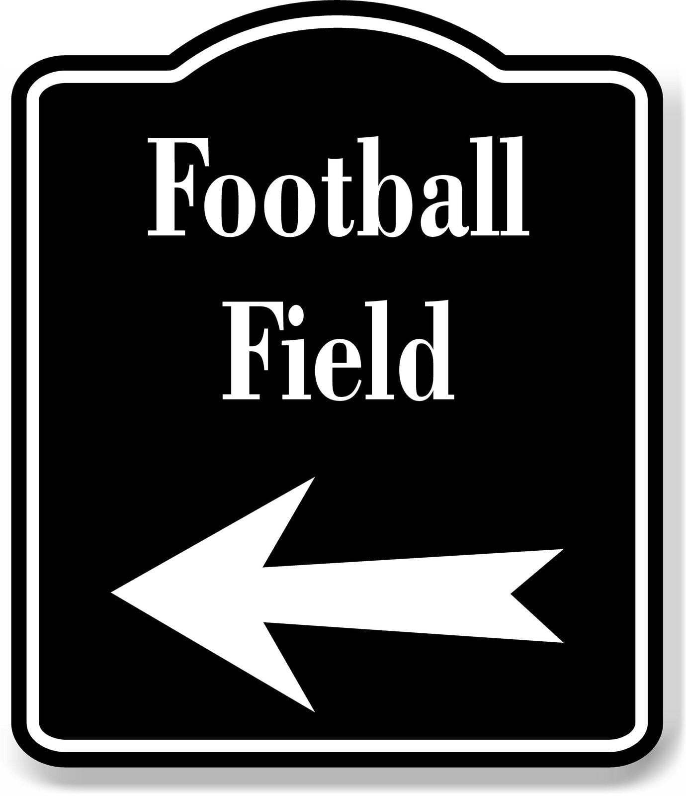 Football Field Left Arrow BLACK Aluminum Composite Sign, 8.5"x10 ...
