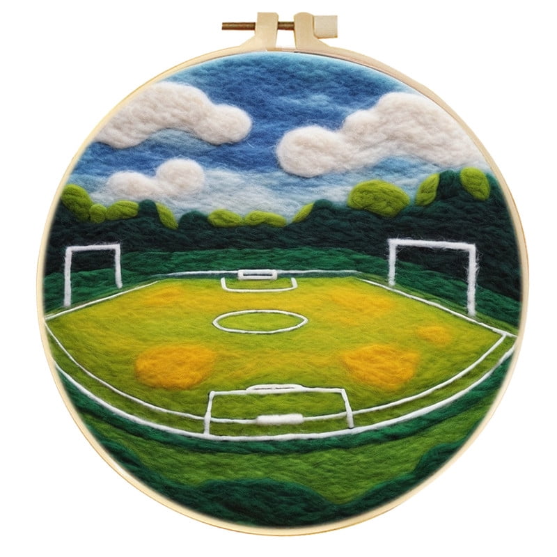 Football Field Needle Felting Set Beginner Felt Painting Set with ...
