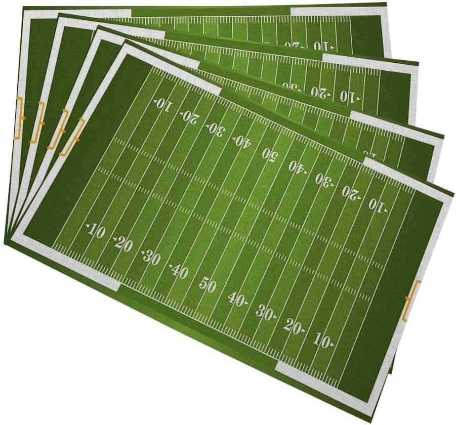 Football Field Placemats for Kitchen Dining Table Set of 4 A Grass ...