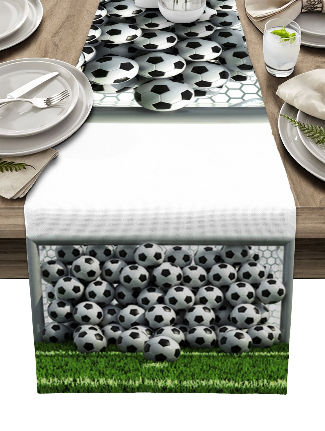 Football Field Sports Field Grass Table Runner Home Wedding Table Flag ...
