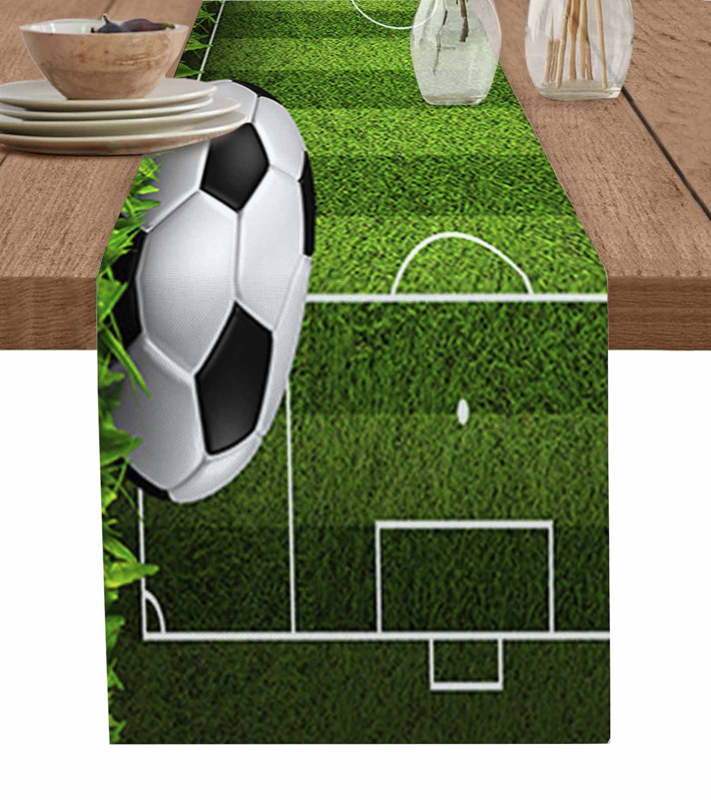 Football Field Sports Field Grass Table Runner Home Wedding Table Flag ...