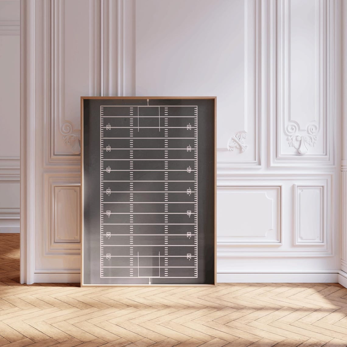 Football Field Wall Art Print, Modern Sports Decor For Game Room, Boys ...