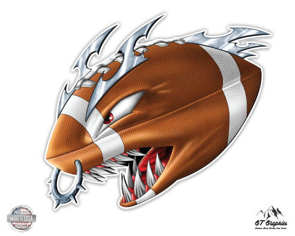 Football Fierce Monster Football - 3" Vinyl Sticker - For Car Laptop I ...