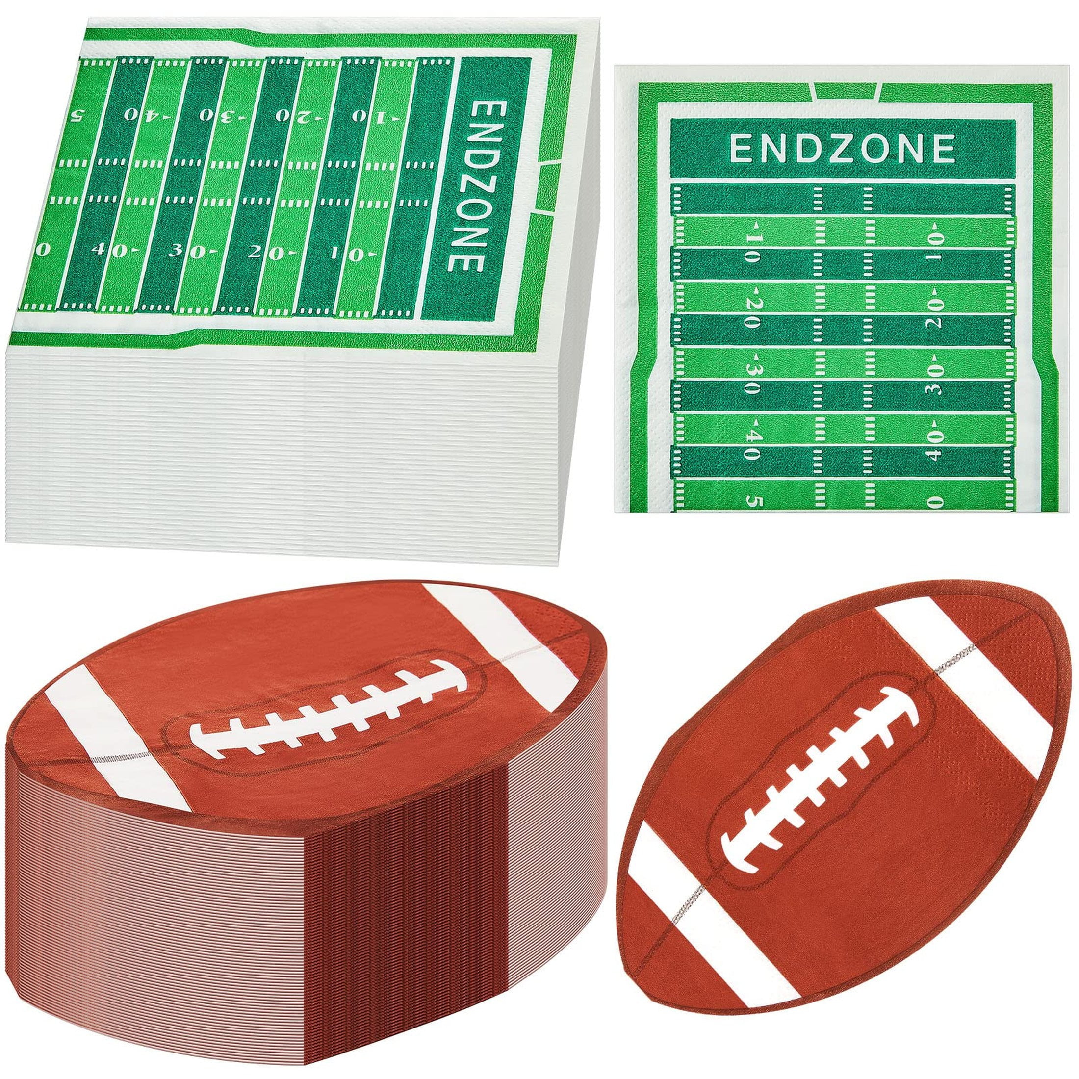 Football Fiesta Napkins - 100 Count Football-Shaped Paper Napkins for ...