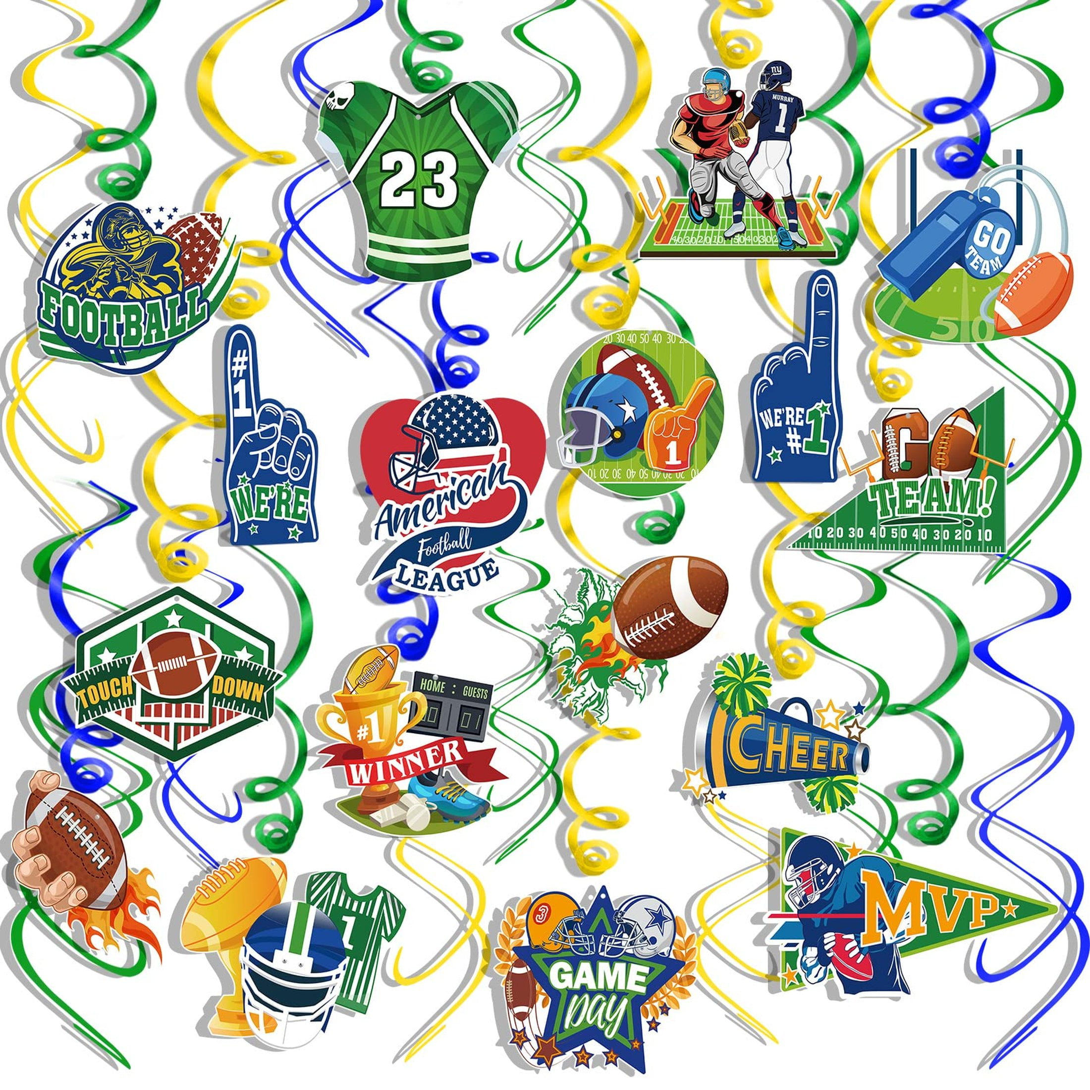 Football Fiesta Swirl Decor - 30pcs Spiraling Touchdown Streamers for ...