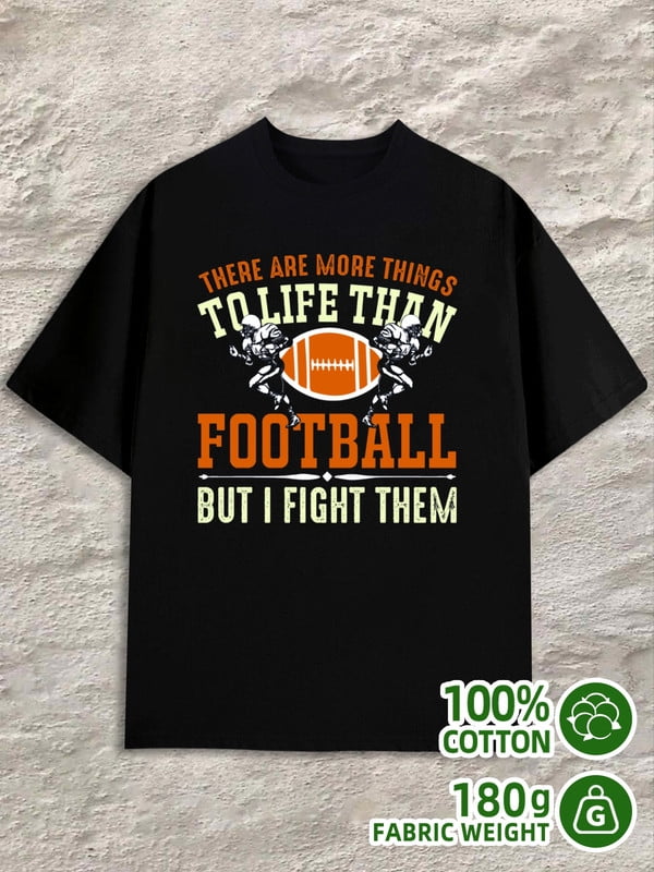 Football Fight Them men black 180G 100% Cotton Daily and weekend wear ...