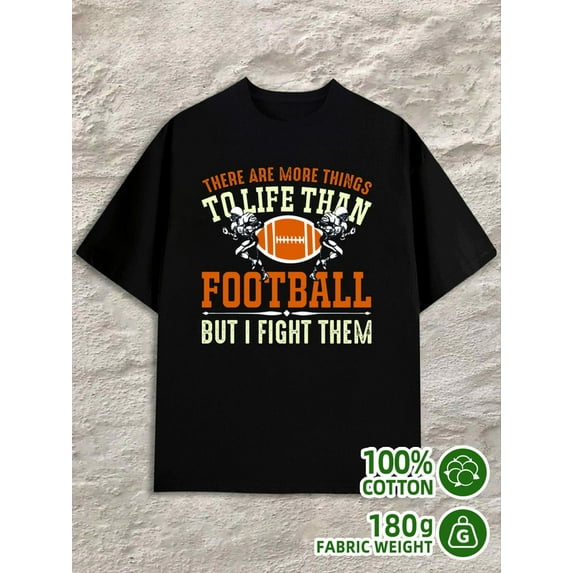 Football Fight Them men black 180G 100% Cotton Daily and weekend wear ...