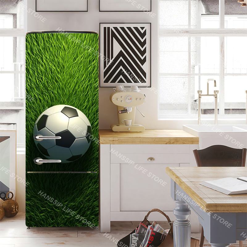 Football Fire Football Fire Sports Fridge Door Mural Cover Stickers ...