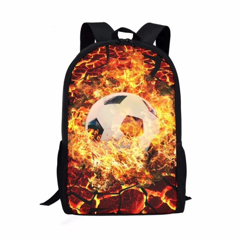 Football Fire Pattern 3D Print Students Bag Book Bag Teenager Casual ...