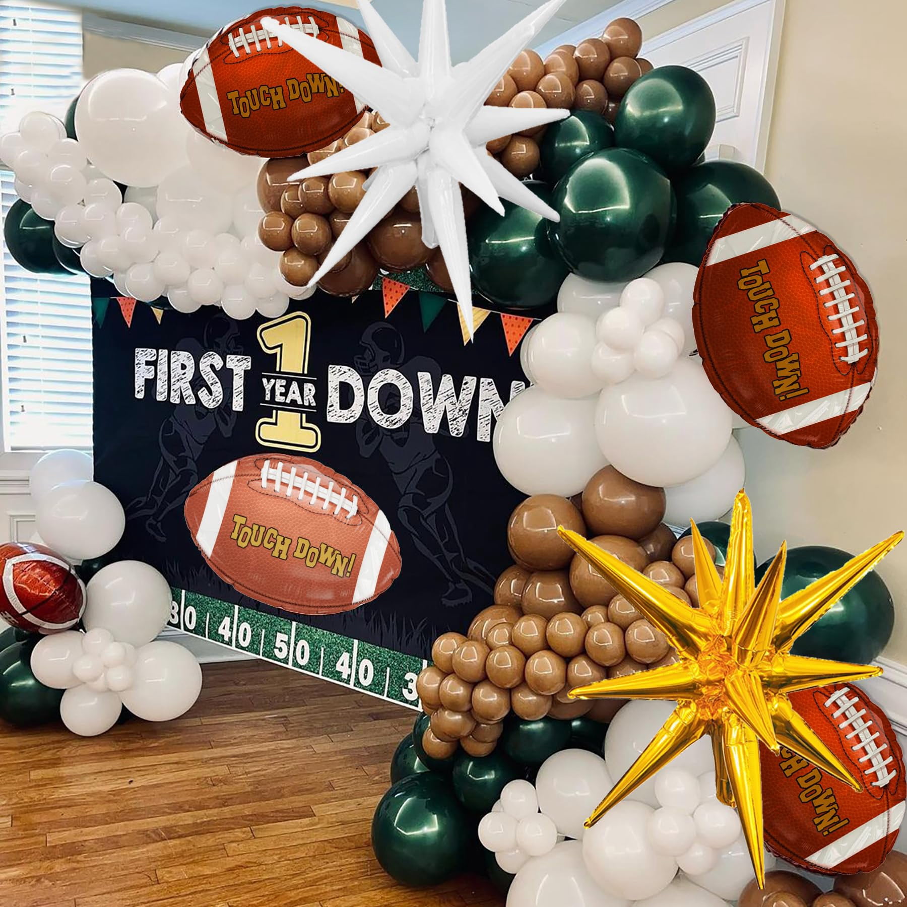 Football First Touch Down Balloon Garland KKS1 Arch Kit, 117Pcs Green ...