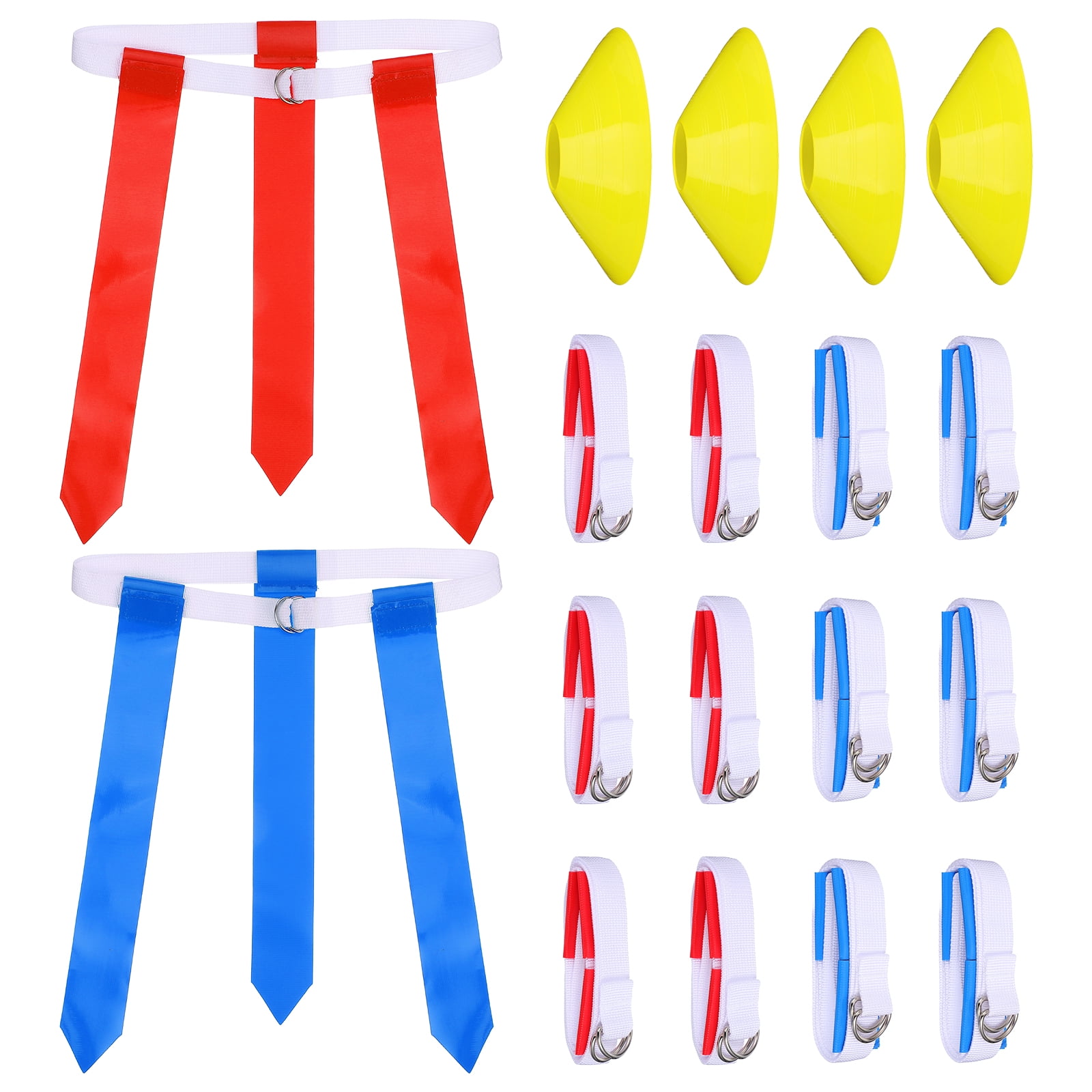 Football Flags Set,16 Pcs Flag Football Set 12 Belts 4 Cones Football ...