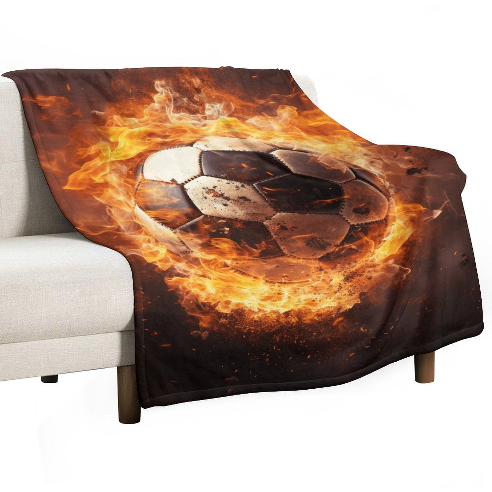 Football Flannel Plush Soft Fluffy Break Nap Blanket Cover Blanket Gift ...
