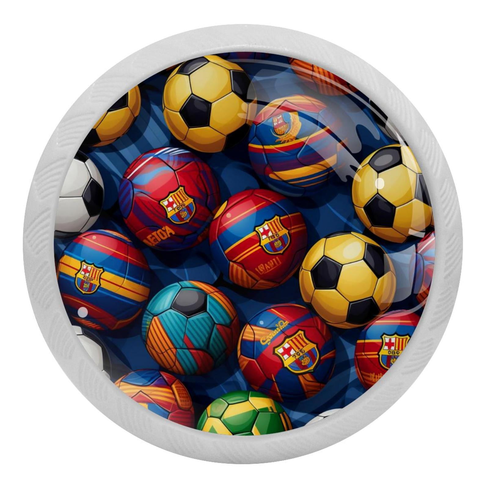 Football Fluorescent Drawer Pulls: Round 4-Pack Glow-in-the-Dark Knobs ...