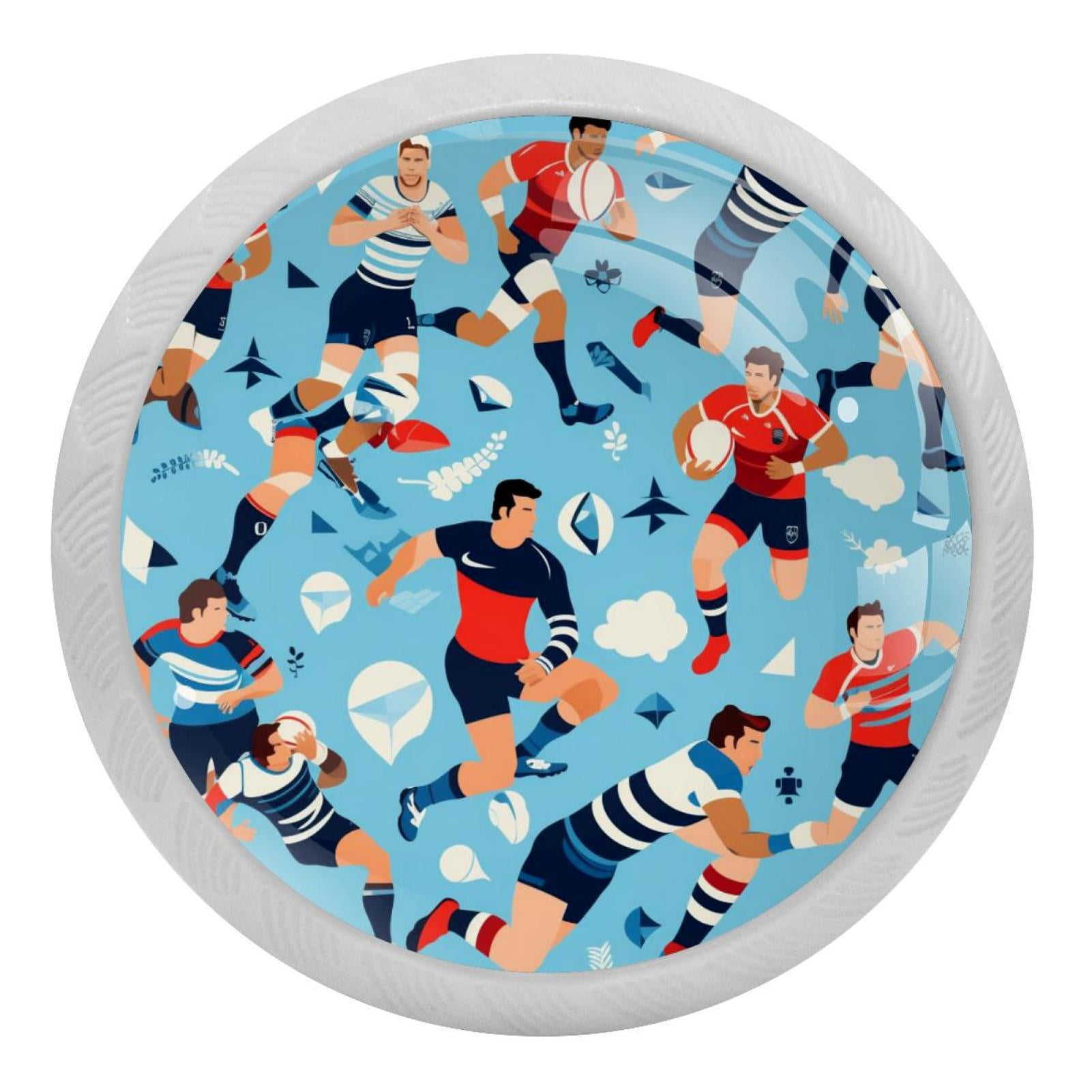 Football Fluorescent Drawer Pulls: Round 4-Pack Glow-in-the-Dark Knobs ...