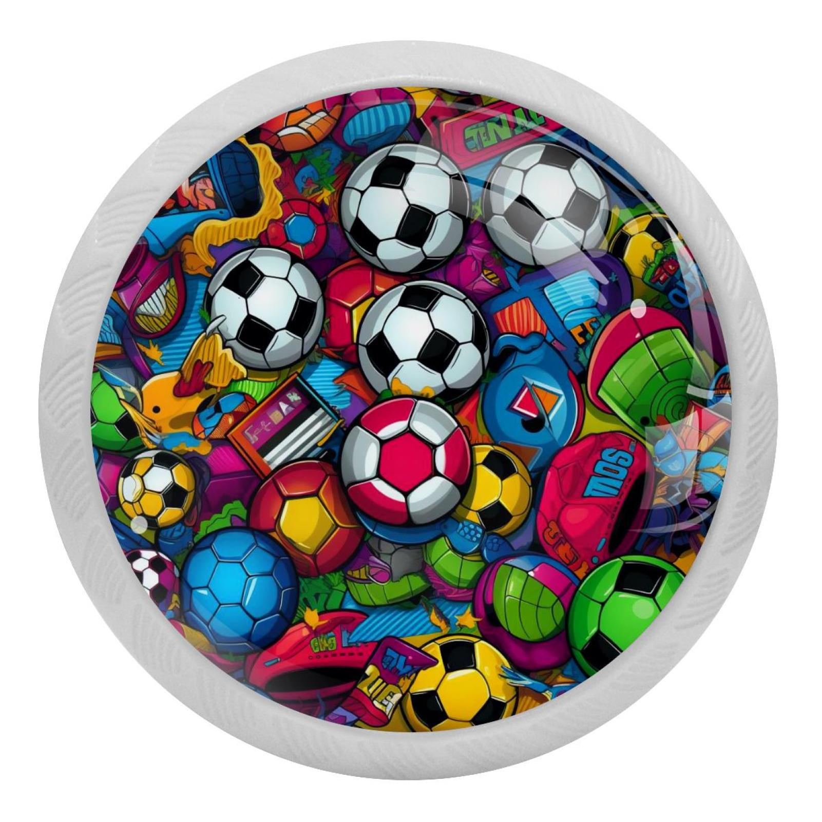 Football Fluorescent Drawer Pulls: Round 4-Pack, Glow-in-the-Dark Knobs ...