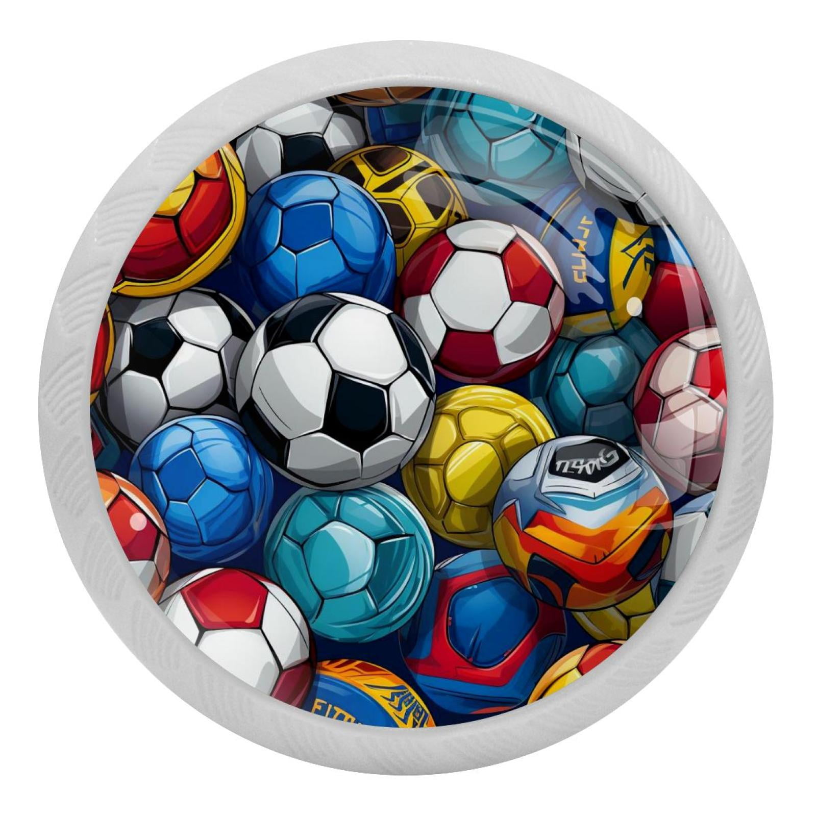 Football Fluorescent Drawer Pulls with Screws: Round 4-Pack, Glow-in ...