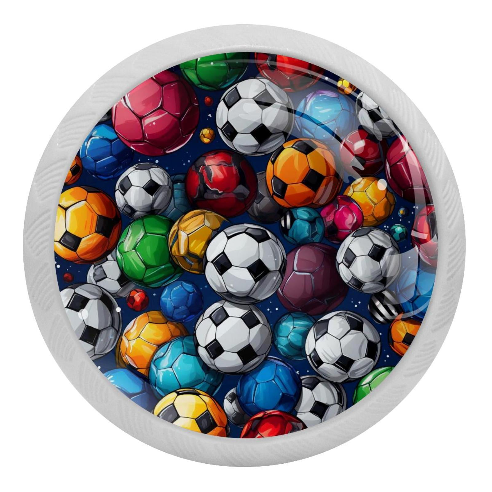 Football Fluorescent Drawer Pulls with Screws: Round 4-Pack Glow-in-the ...