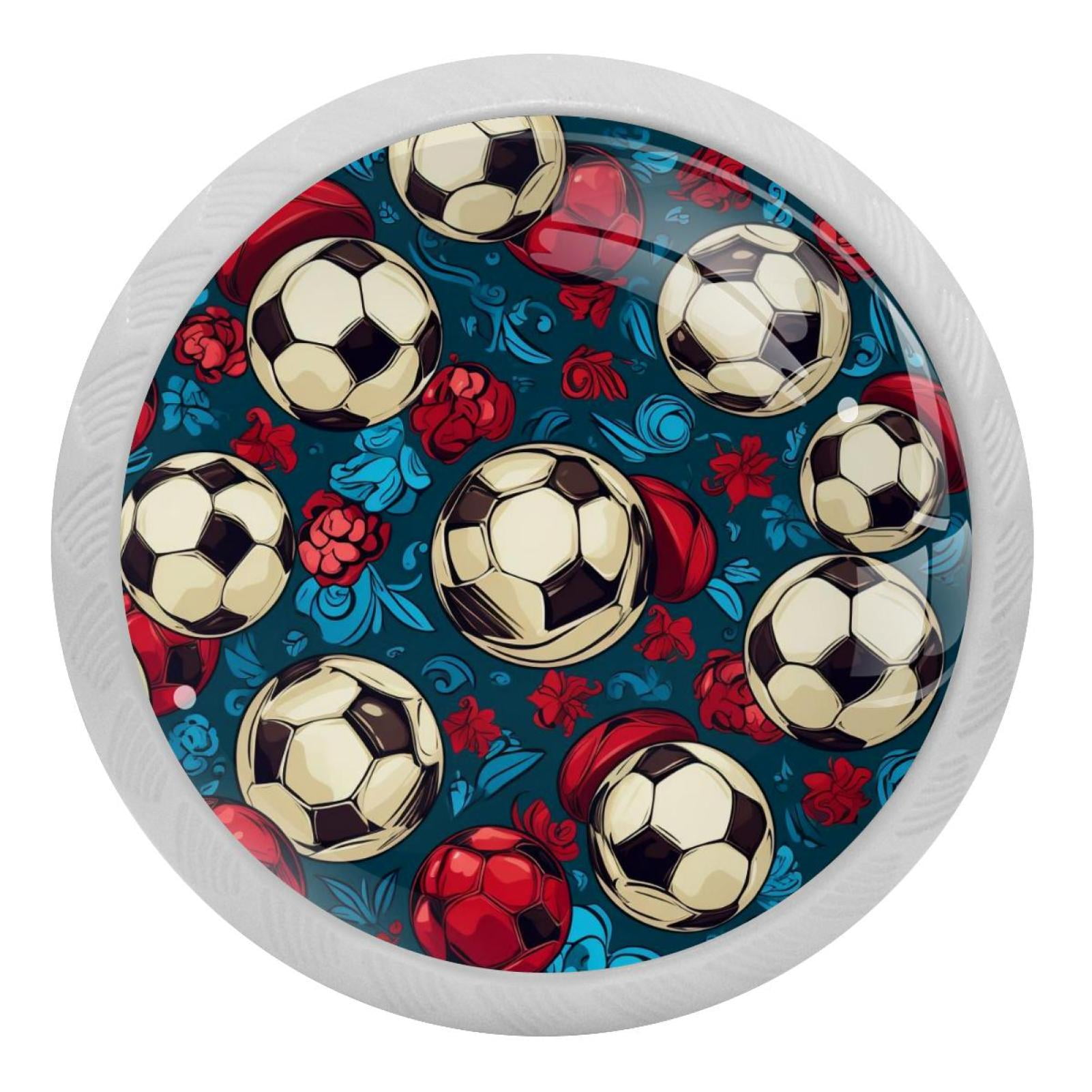 Football Fluorescent Drawer Pulls with Screws, Round 4-Pack, Glow-in ...