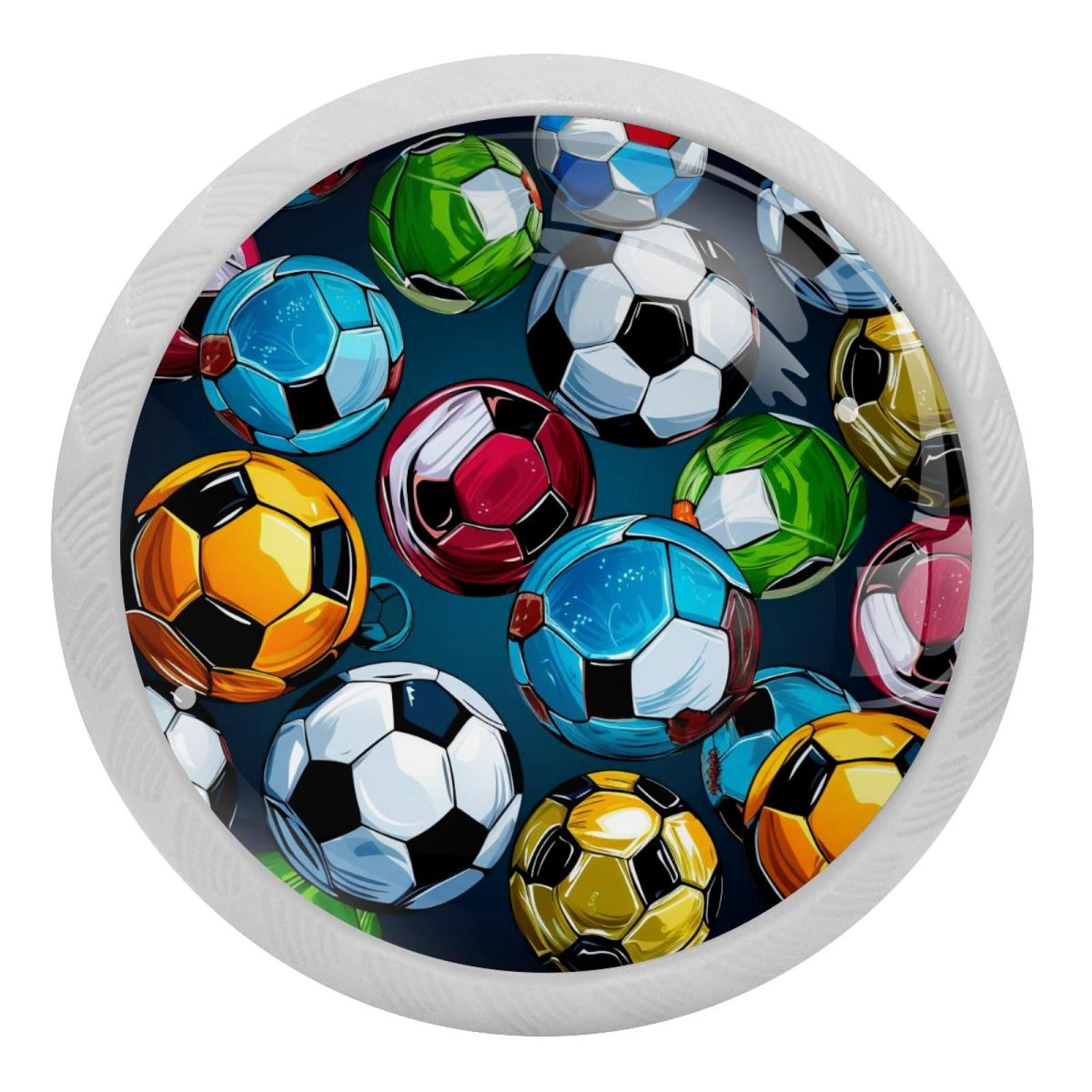 Football Fluorescent Drawer Pulls with Screws: Round 4-Pack, Glow-in ...