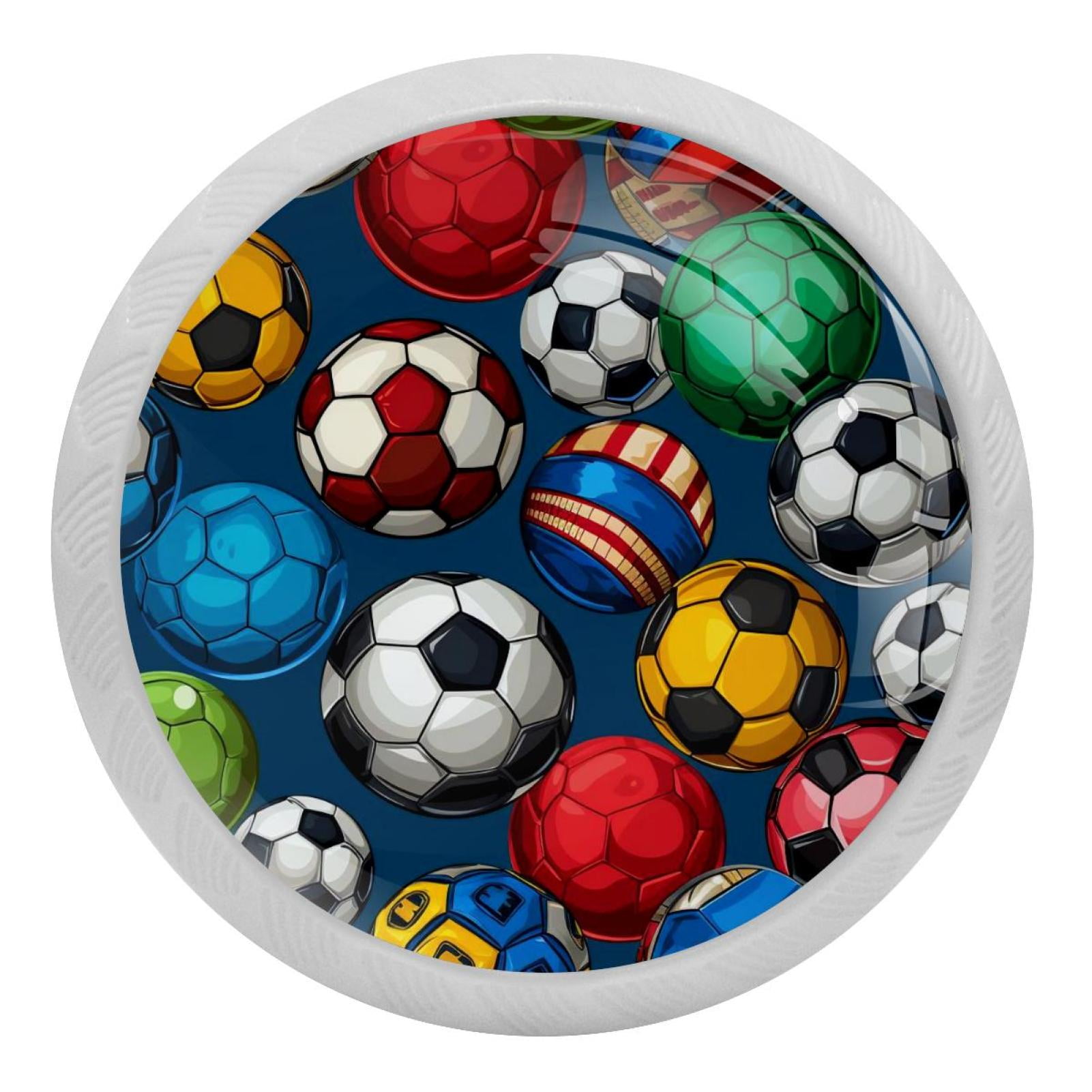 Football Fluorescent Glow-in-the-Dark Cabinet Door Knobs - Round 4-Pack ...