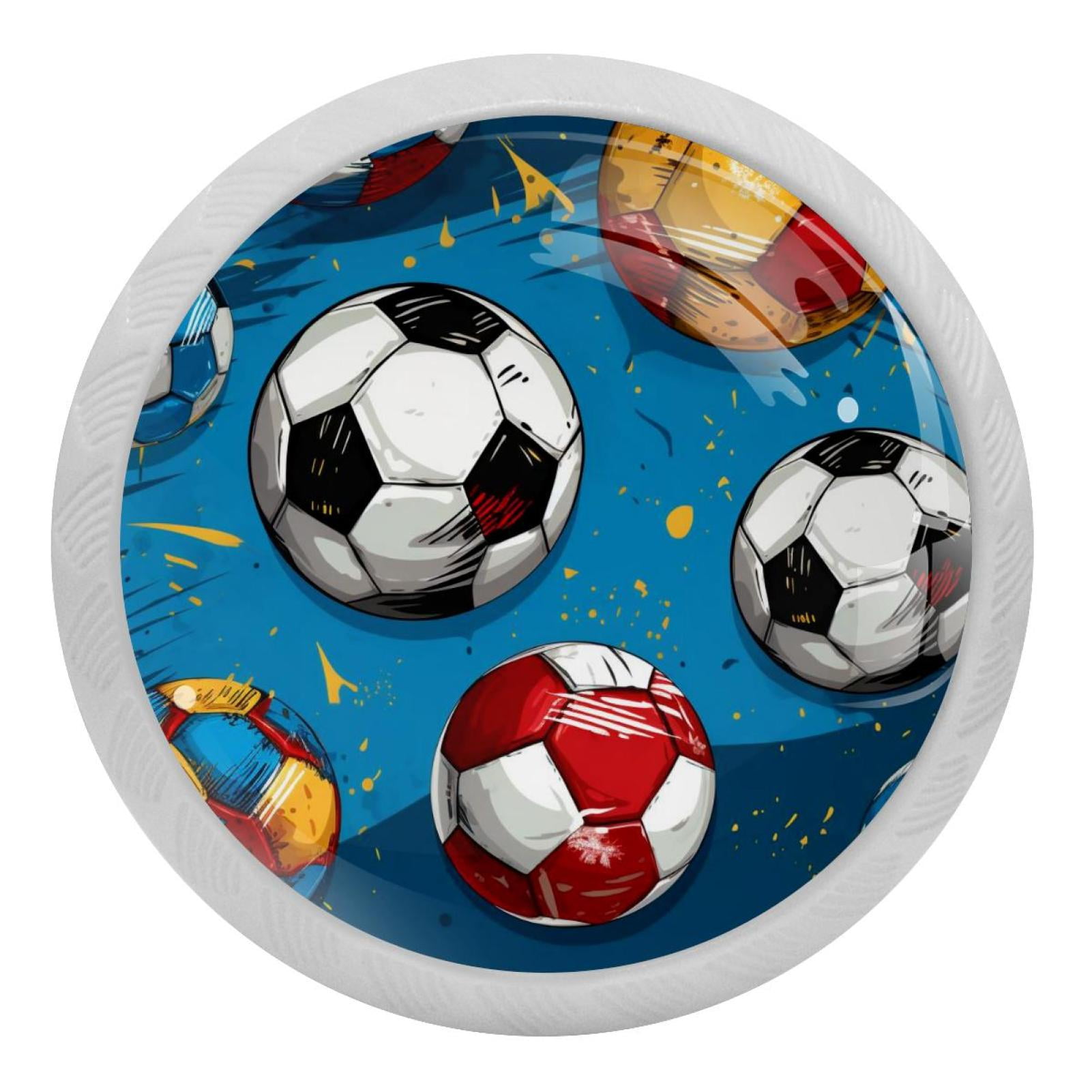 Football Fluorescent Glow-in-the-Dark Drawer Pulls: 4-Pack Round Knobs ...