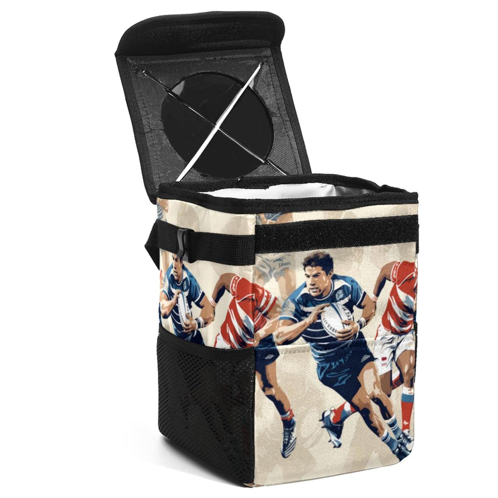 Football Foldable Car Garbage Can with Lid, Leak-Proof, and Hanging ...