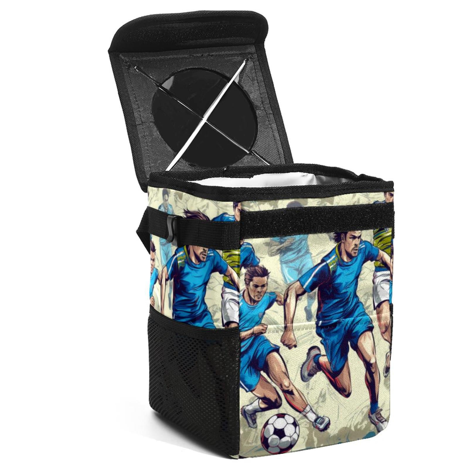 Football Foldable Car Garbage Can with Lid, Leak-proof, and Hanging ...