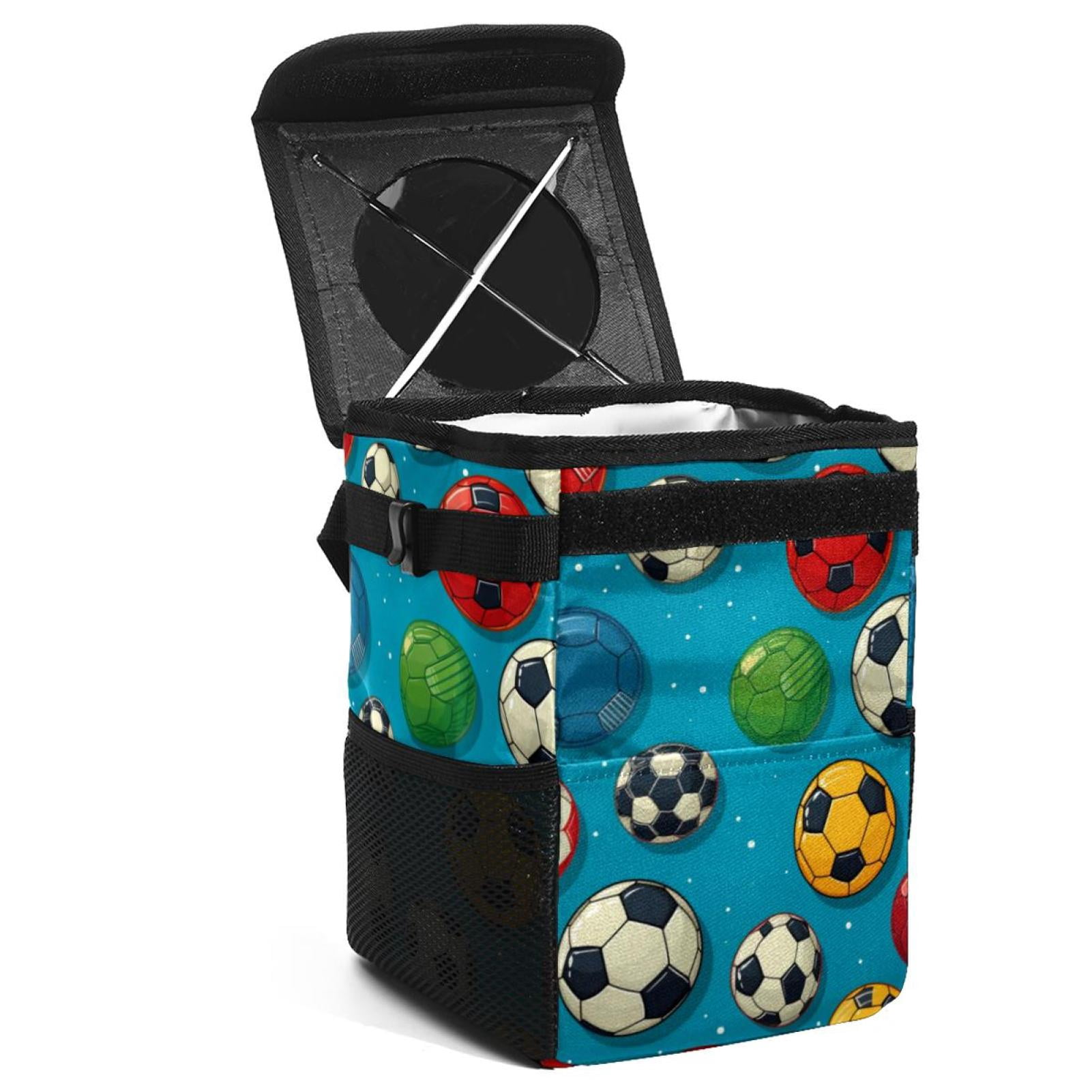 Football Foldable Car Garbage Can with Lid, Leak-proof, and Hanging ...