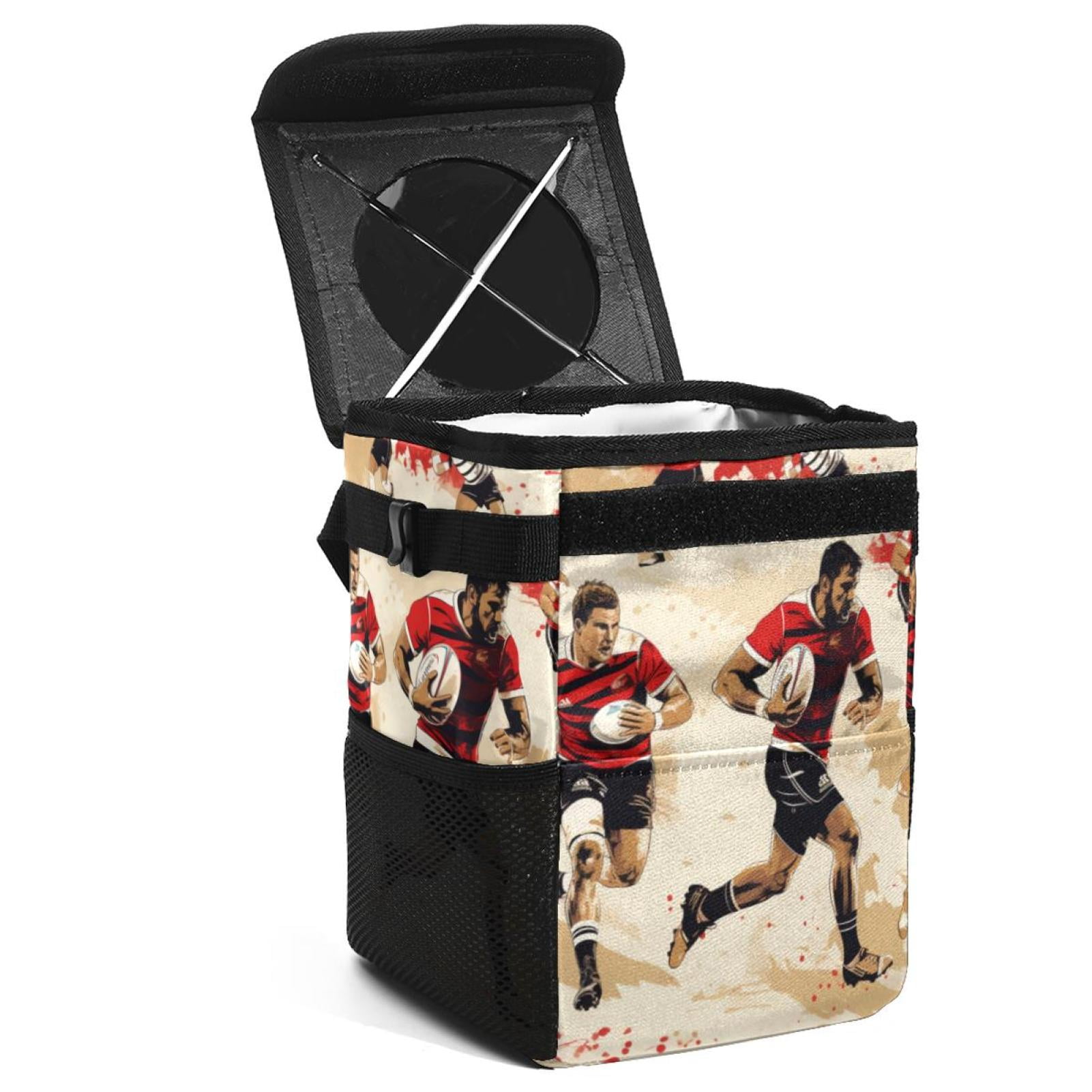 Football Foldable Car Trash Can with Lid, Leak-Proof, and Hanging ...