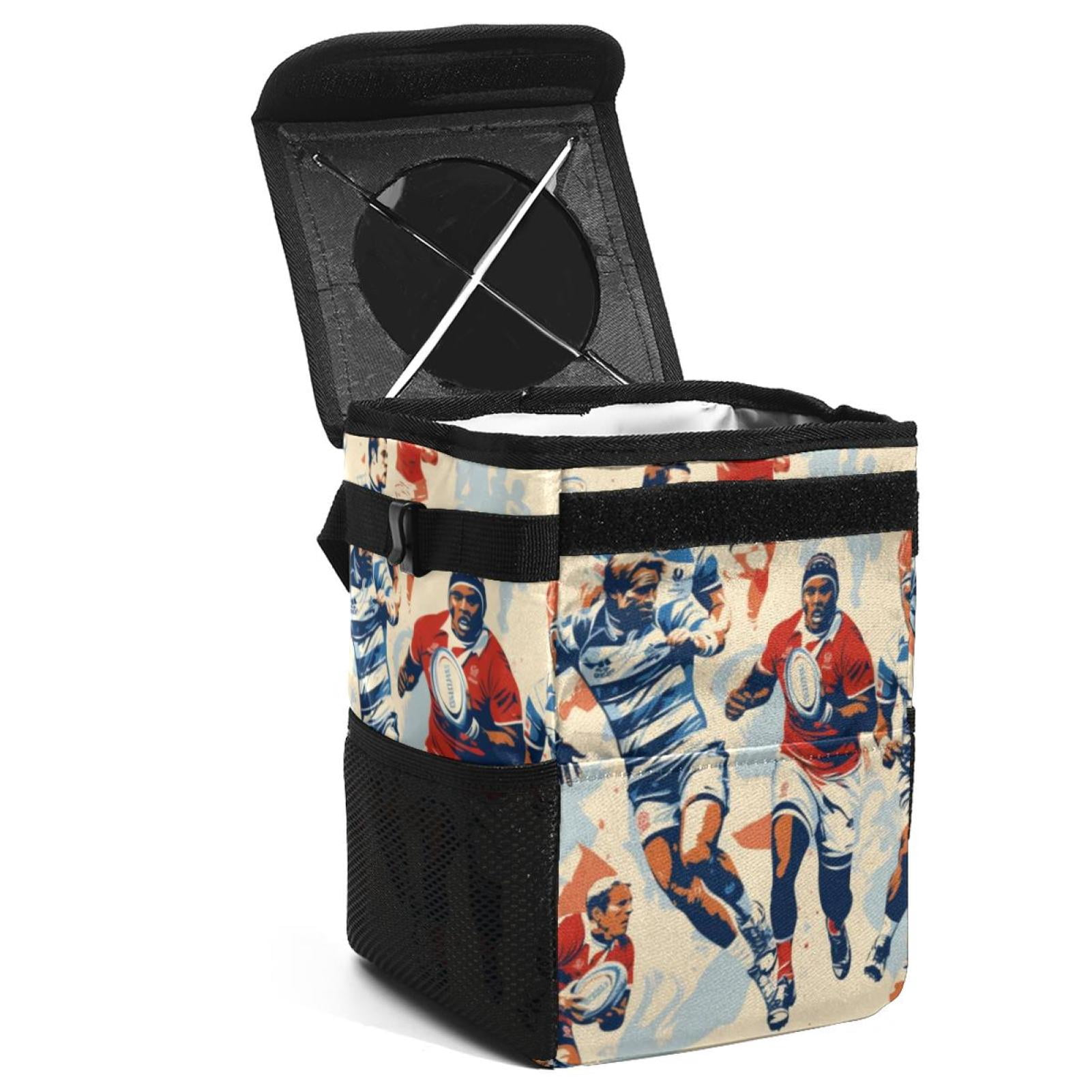 Football Foldable Car Trash Can with Lid, Leak-proof and Hanging ...