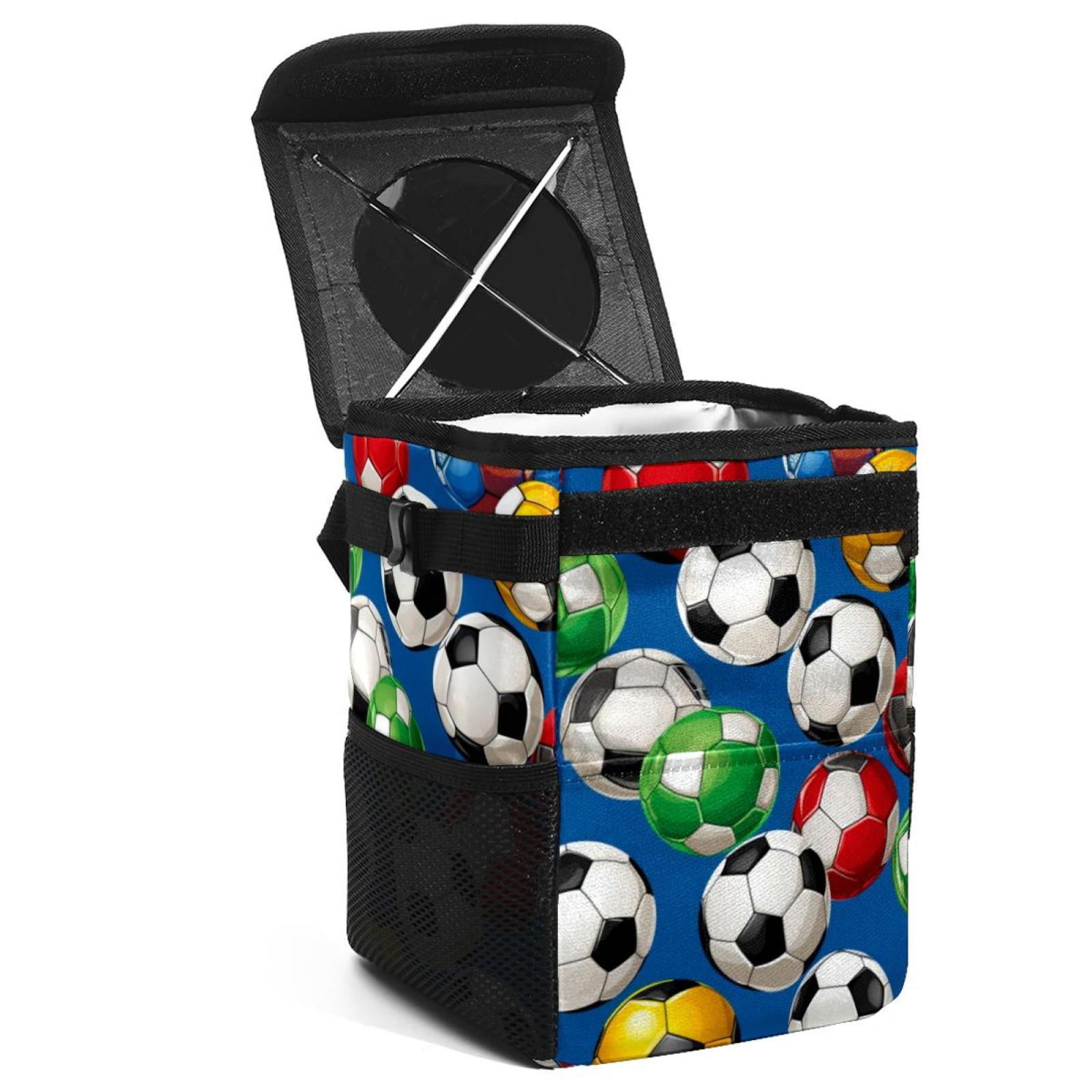 Football Foldable, with Lid, Leak-proof, Hanging Car Trash Can Garbage ...