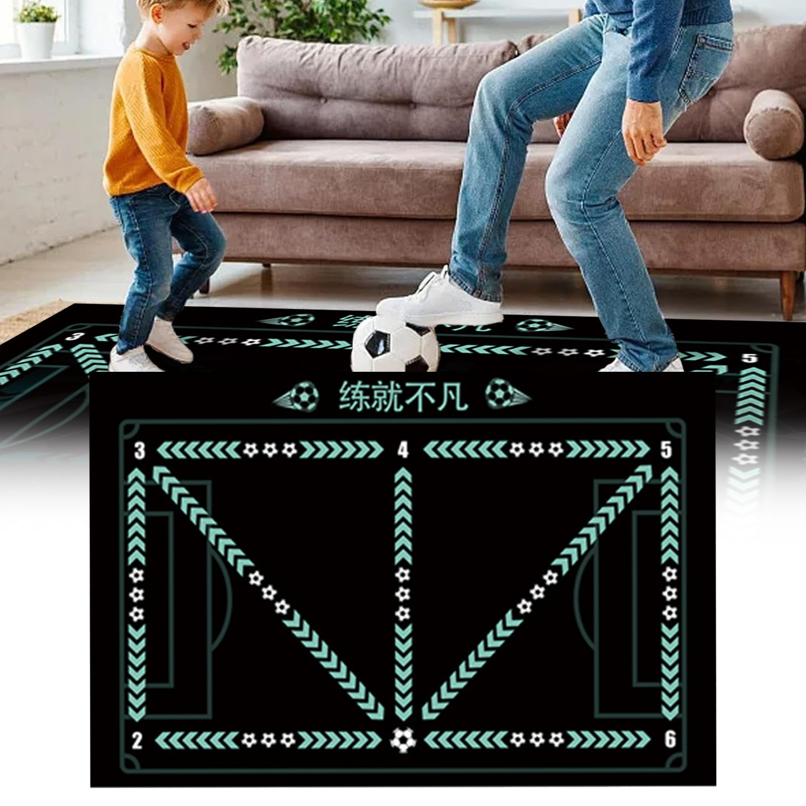 Football Footstep Training Non Slip Mat Home Mud Sports Footstep Carpet ...