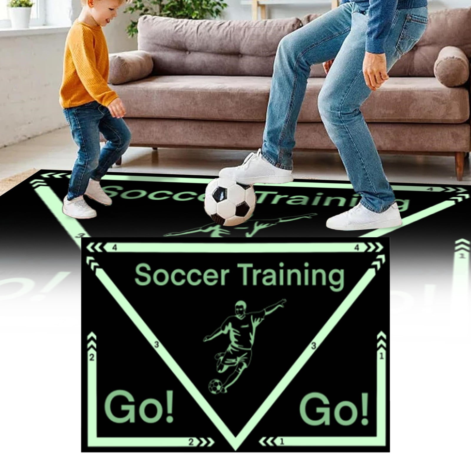 Football Footstep Training Non Slip Mat Home Mud Sports Footstep Carpet ...