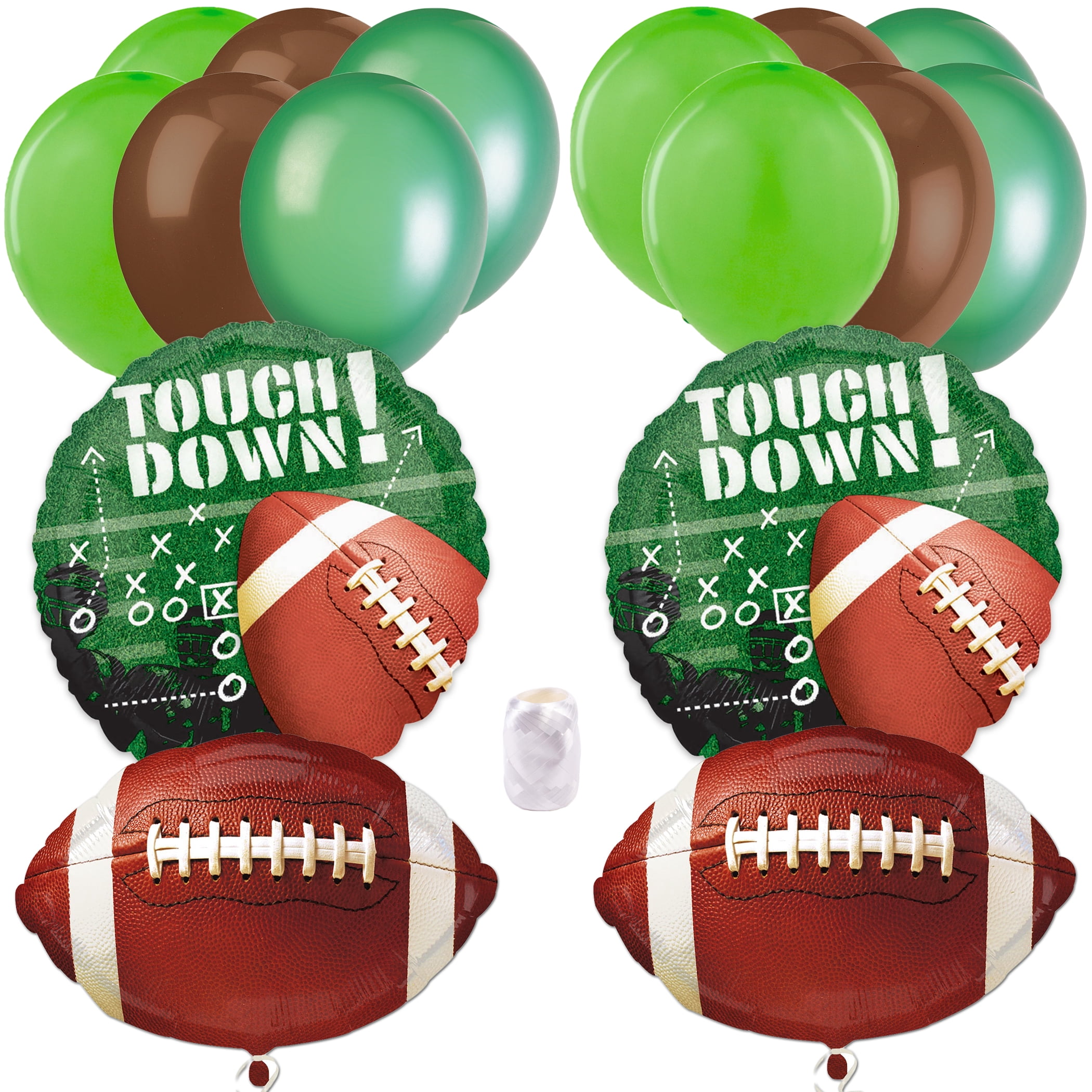Football Frenzy Party Decoration Bouquet 16pc Balloon Pack, Green Brown ...