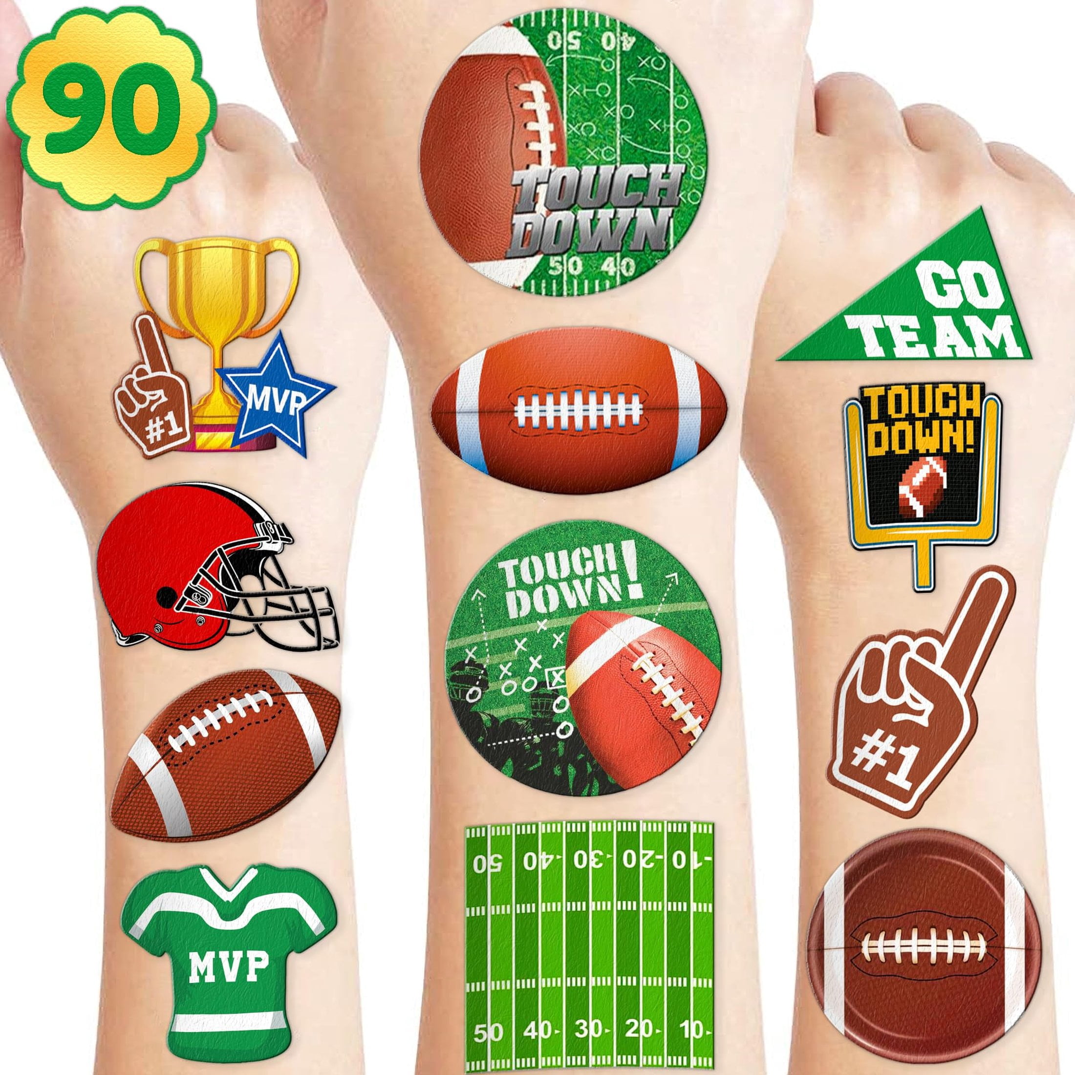 Football Fun Party Pack - 90 PCS of Temporary Theme Decorations ...