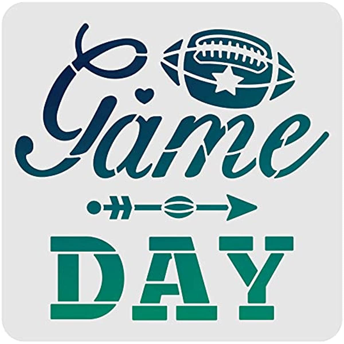 Football Game Day Stencil with Rustic Arrow 12x12 Inch/30x30cm Create ...