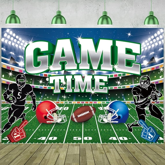 Football Game Time Backdrop Football It's Game Time Background for Boys ...
